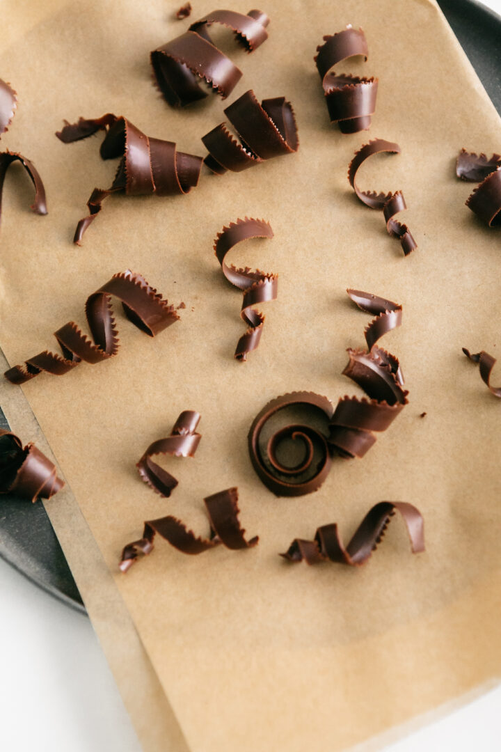 Easy Chocolate Curls - Heathers Home Bakery