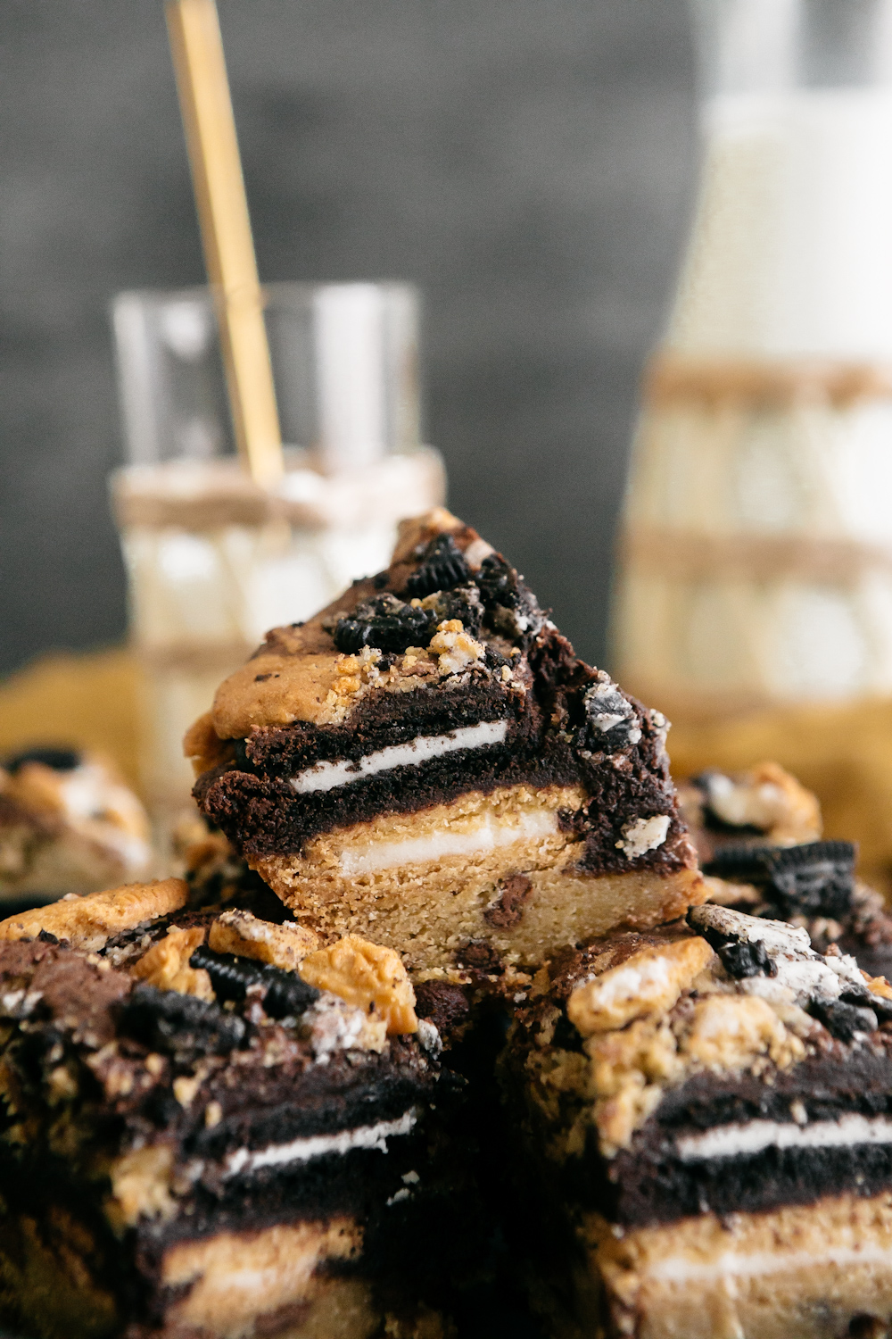 Oreo Brookie Bars - Heathers Home Bakery