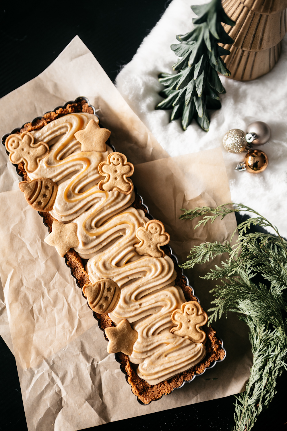 Caramel Gingerbread Pastry Cream Tart - Heathers Home Bakery